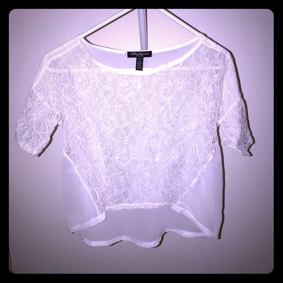 Streetwear Society | Tops | Streetwear Society White Lace Shirt Sheer ...